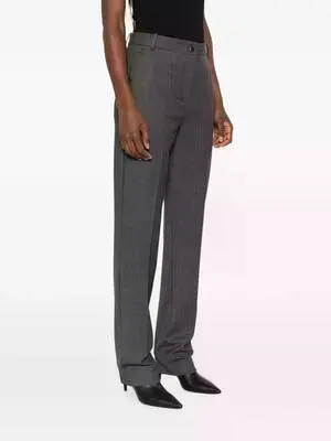 Pinko Herringbone Pattern Logo Patch Tailored Trousers