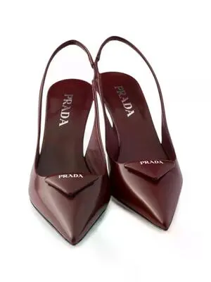 Prada Brushed Leather Slingback Pumps