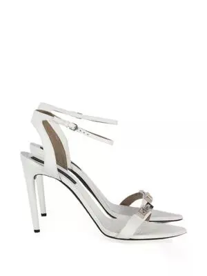 Proenza Schouler Leather Geometric Hardware Ankle-strap Stiletto Sandals