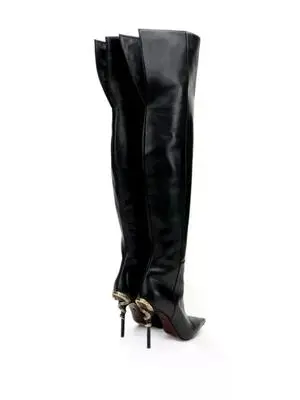 Roberto Cavalli Snake-embellished Pointed-toe Boots