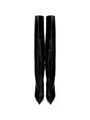 Roberto Cavalli Snake-embellished Pointed-toe Boots