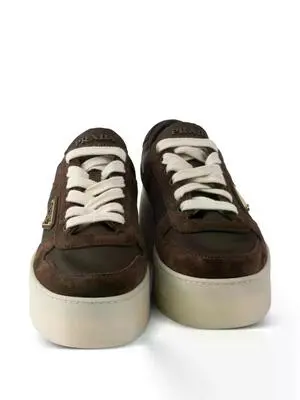 Prada Downtown Bold Re-nylon And Suede Sneakers