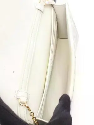 Fendi 2020s Wallet On Chain Baguette Embossed Shoulder Bag