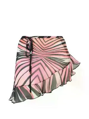 Roberto Cavalli Ray Of Paradise Ruffled-trim Mini Skirt - Pink