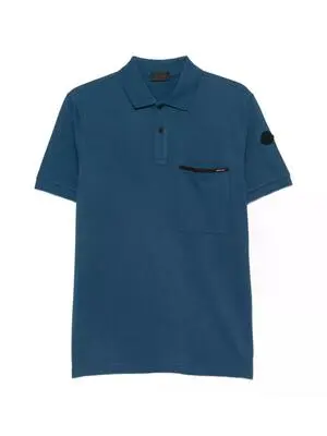Moncler Logo-patch Chest-pocket Polo Shirt - Blue