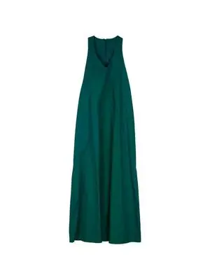 MOUTAKI V-neck Poplin Maxi Dress - Green