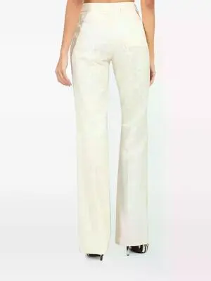 Roberto Cavalli Leopard-jacquard Flared Trousers - White
