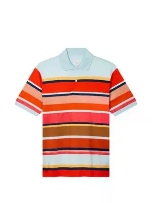 Paul Smith Bold Stripe Cotton Polo Shirt - Orange