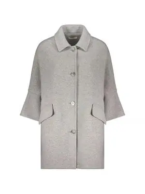 Fedeli Single-breasted Wide-sleeve Coat - Grey