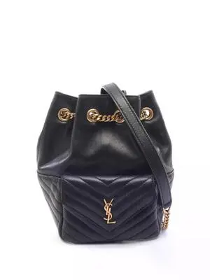 Saint Laurent 2010s Mini Joe Quilted Bucket Bag - Black