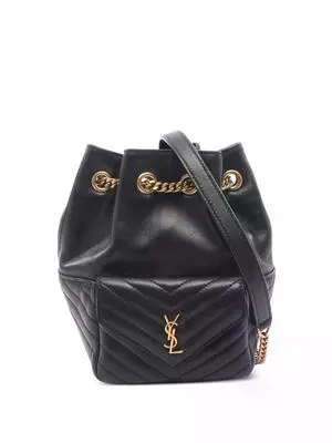 Saint Laurent Mini Joe Quilted Bucket Bag - Black