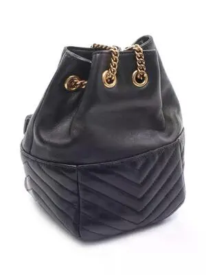 Saint Laurent Mini Joe Quilted Bucket Bag - Black