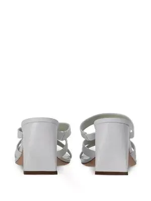 By Far Cross-strap Leather Heeled Sandals