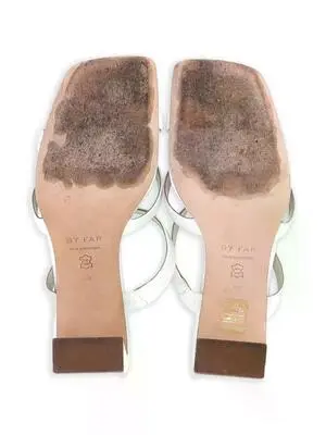 By Far Cross-strap Leather Heeled Sandals