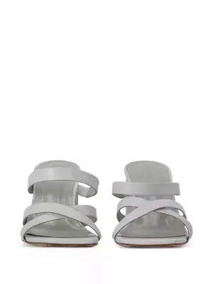 By Far Cross-strap Leather Heeled Sandals