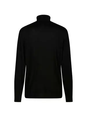 Canali Roll-neck Knitted Sweater - Black