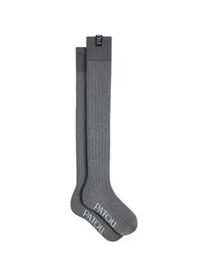 PATOU Ribbed Over-the-knee Socks - Grey