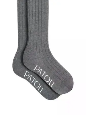PATOU Ribbed Over-the-knee Socks - Grey