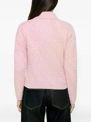 PATOU Cable-knit Polo-collar Sweater