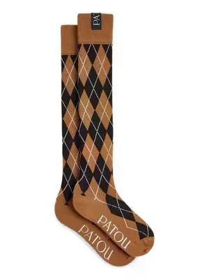 PATOU Argyle-knit Knee-high Socks