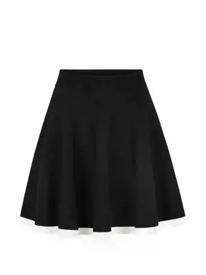 Nina Ricci Contrasted-knit Skater-cut Mini Skirt - Black