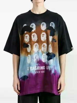 A BATHING APE Tie-dye Distressed T-shirt