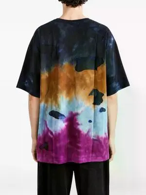 A BATHING APE Tie-dye Distressed T-shirt