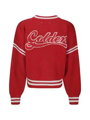 GOLDEN GOOSE Logo-embroidered Striped-trim Sweater