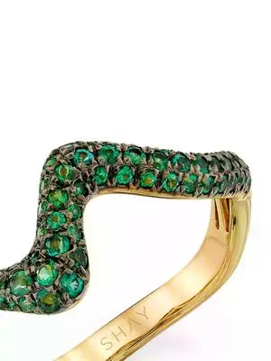 Shay Wave Emerald Ring - Gold