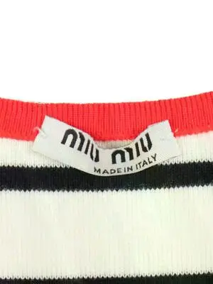 Miu Miu 2010s Anchor-intarsia Striped-pattern Mini Dress