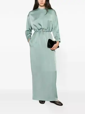 Fabiana Filippi Belted Long-sleeve Maxi Dress - Blue