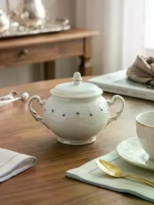 GINORI 1735 Museo Le Perle Sugar Bowl - White