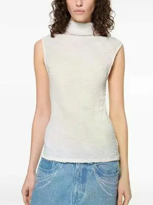 Paris Georgia High-neck Popcorn Top