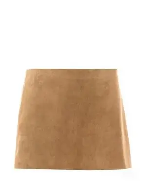 Khaite Jett Leather Mini Skirt