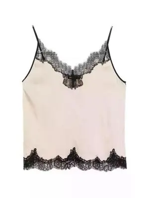 Maje Lace-trim Top - Neutrals