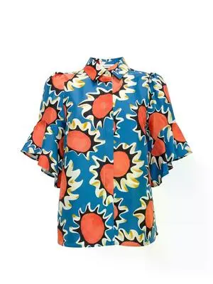 ODEEH Floral Print Shirt