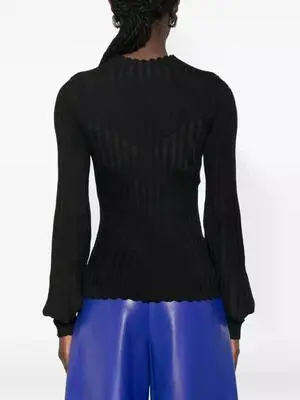 Liviana Conti Ribbed Balloon-sleeve Sweater