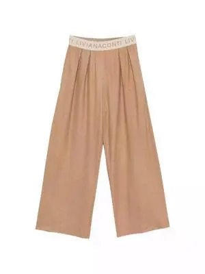 Liviana Conti Logo-waistband Trousers - Neutrals