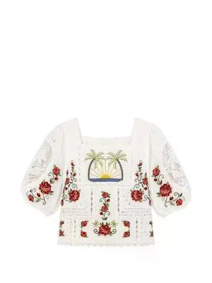 Farm Rio Lace Up Tops