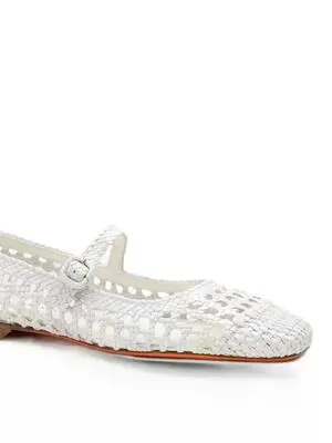 Santoni Woven Buckle-strap Ballet Flats