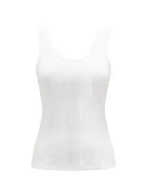 ODEEH Ribbed Knit Tank Top - White