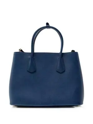 Prada Saffiano Cuir Double Tote Bag - Blue