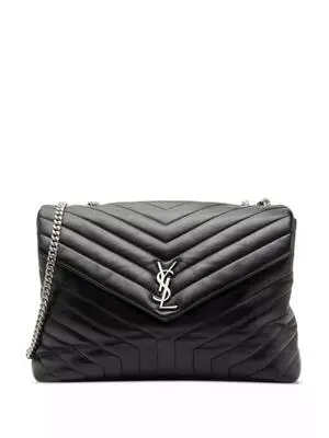 Saint Laurent Matelassé Loulou Shoulder Bag - Black