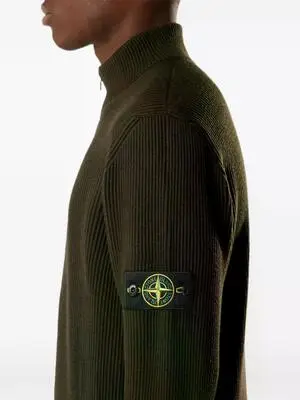 Stone Island Ribbed-knit Compass-patch Jacket