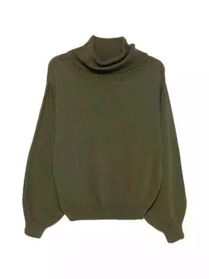BASERANGE Ribbed-knit Roll Neck Sweater - Green