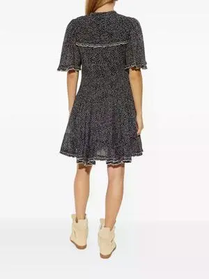 MARANT ETOILE Daynia Polka Dot Mini Dress - Black