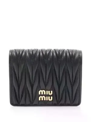 Miu Miu 2020s Matelassé Bi-fold Wallet - Black