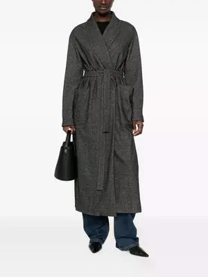 Liviana Conti Herringbone-pattern Belted Coat