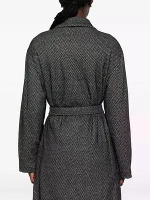Liviana Conti Herringbone-pattern Belted Coat