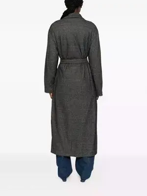 Liviana Conti Herringbone Pattern Belted Coat